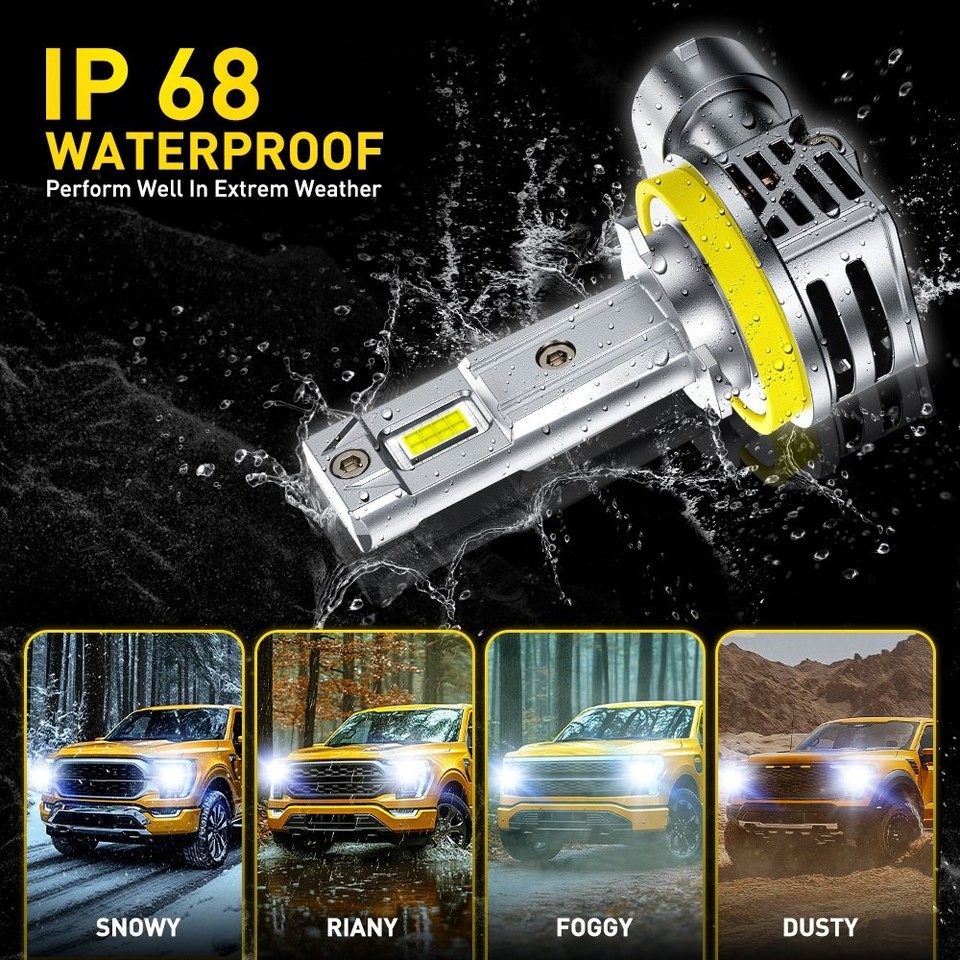 AUXITO H11 LED Headlight Bulbs 48000LM Super Bright 6500K White High ...