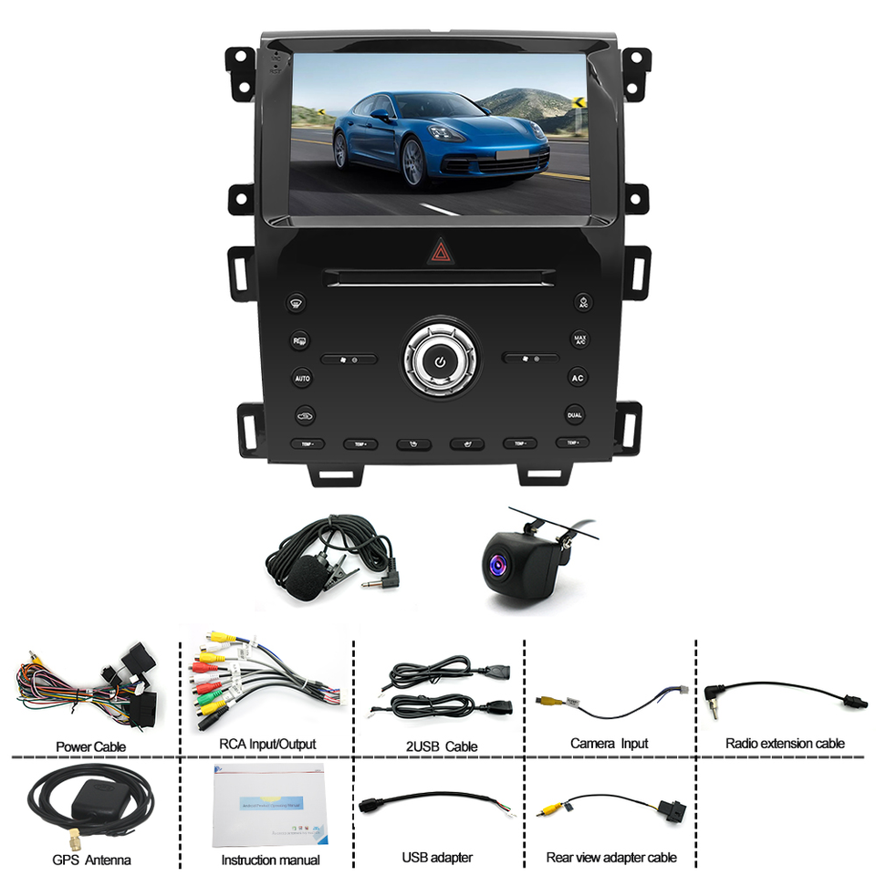 2+32G Car Radio Stereo Android 13 GPS Navi Wifi FM 2+32G For Ford Edge ...