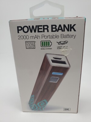Gems Power Bank 2000 mAh Wood Grain Pattern With Micro USB Cable NEW | eBay