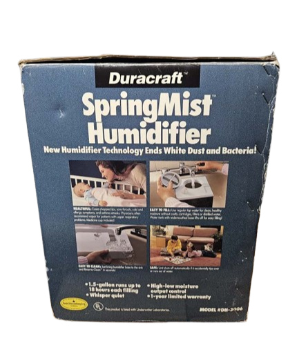 Duracraft SpringMist Humidifier Model #DH-3006 - 1.5 Gallon - NEW IN ...