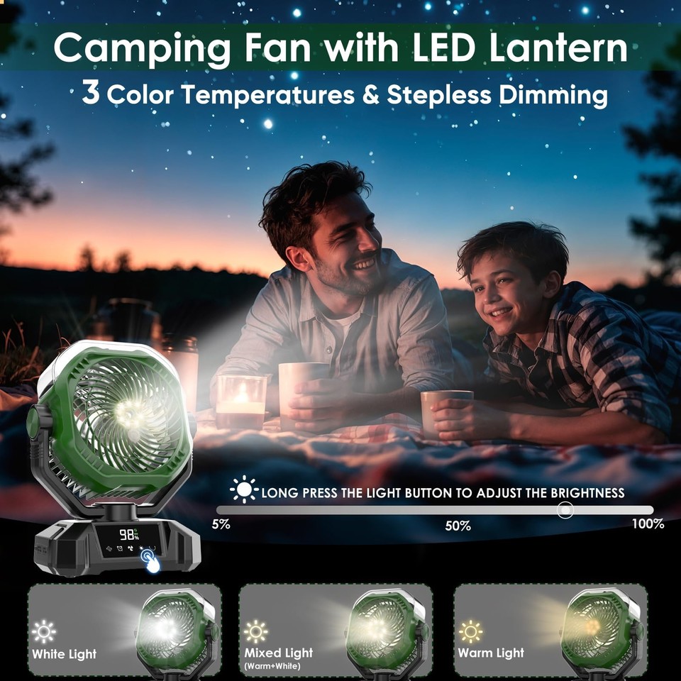 Misting Fan Portable, 20000mAh Camping Fan Rechargeable with Mist ...