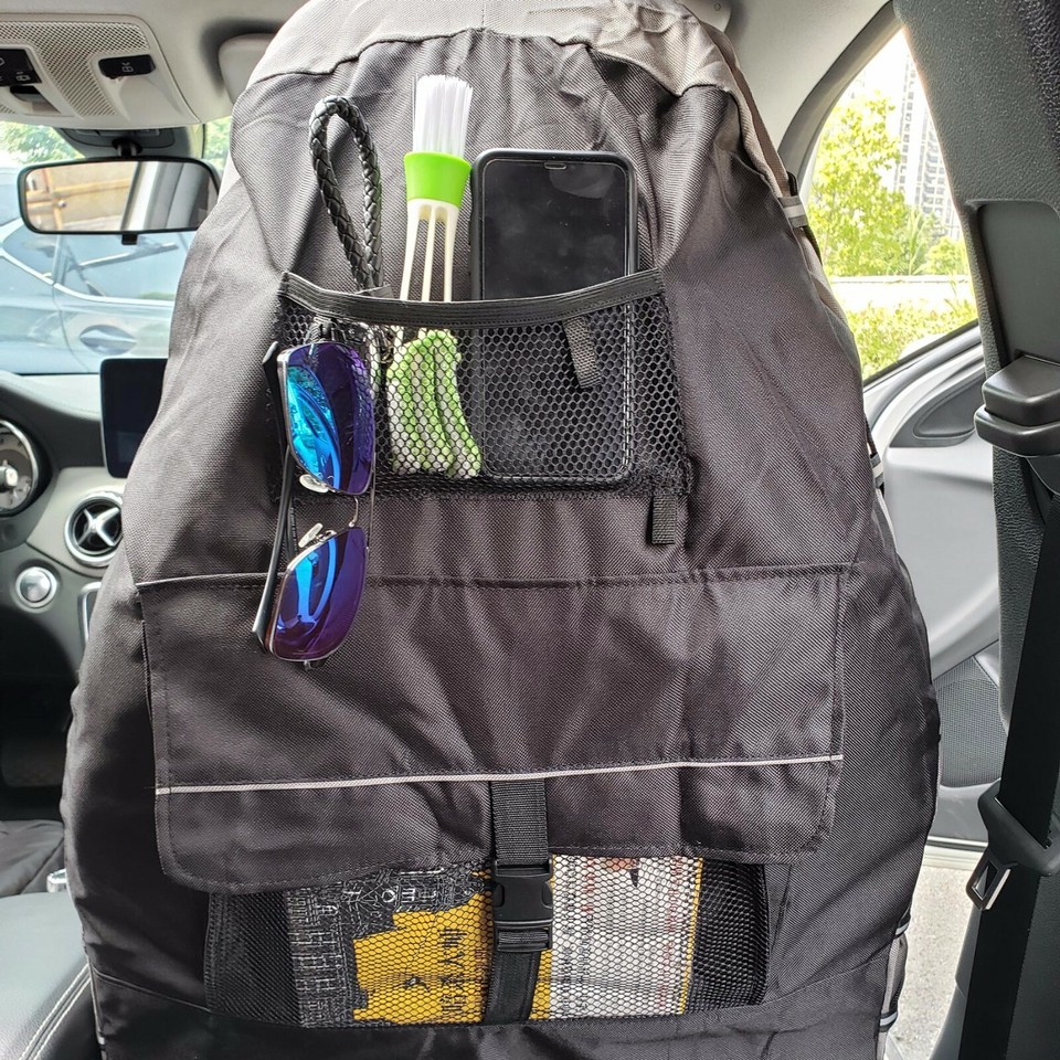 Gray Tactical Canvas Pocket Seat Organizer For Tesla Model Y | eBay