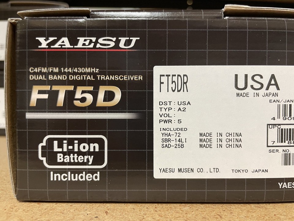 Yaesu FT5DR 5W C4FM/FM 144/430MHz Dual Band Digital Transceiver | eBay