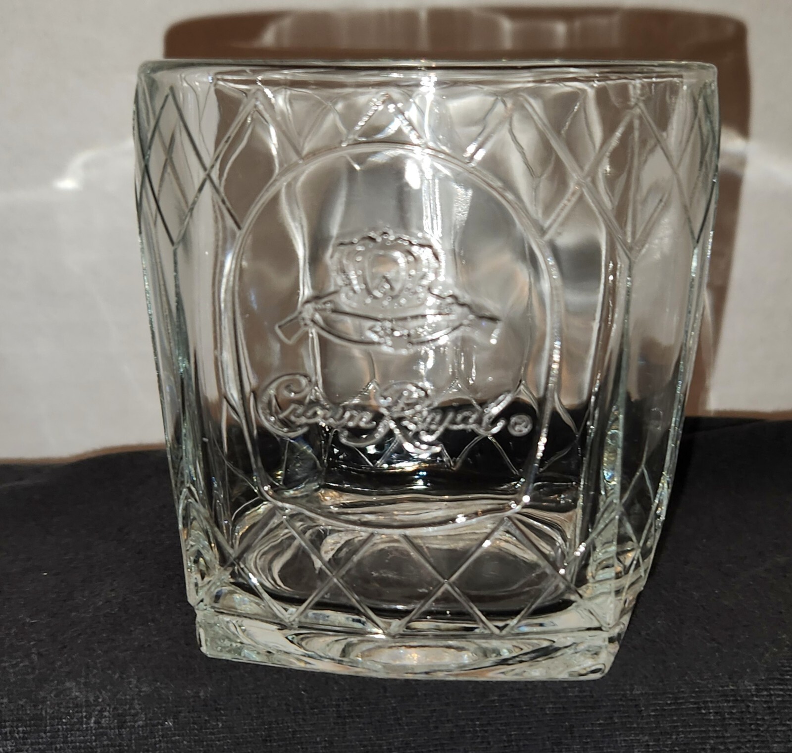 Crown Royal Cathedral Clear Square Base Low Ball Rocks Glasses. Set of ...