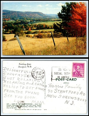 NEW YORK Postcard - Susquehanna River Valley Overlooking Oneonta H2 | eBay