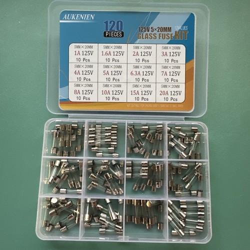 12 Values 120 Pcs Fast Blow Glass Fuses Assortment Kit 5X20Mm 125V 1A 1 ...