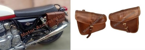 Fit For Royal Enfield Interceptor GT650 Brown Color Pure Leather Side ...