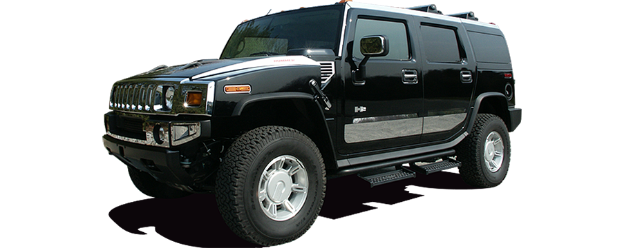 Stainless Steel Brush Plate Accent 2 Piece for Hummer H2 2003-2009 QAA ...