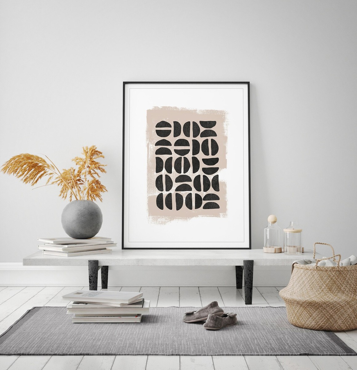 Mid Century Modern Art Patterns Custom Portrait Framed Canvas Prints