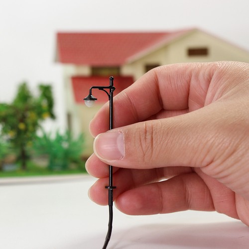 10pcs Model Railway 1:160 Lamp Post Street Lights N Scale Warm LEDs 1 ...