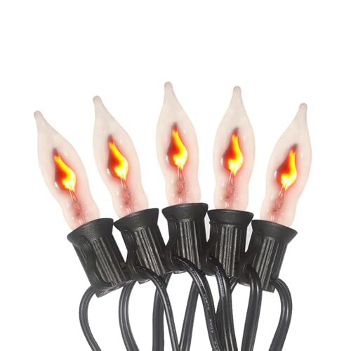Christmas Lights Outdoor 10FT Flickering Flame String Lights 10 Vintage ...