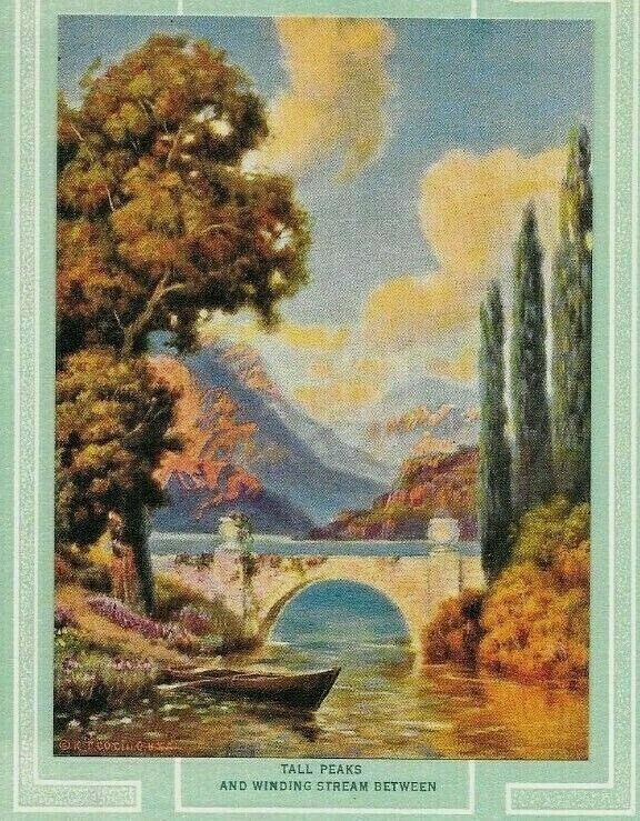 R. Atkinson Fox, Bridge Row Boat, River Castle Mt's Trees, Sample ...