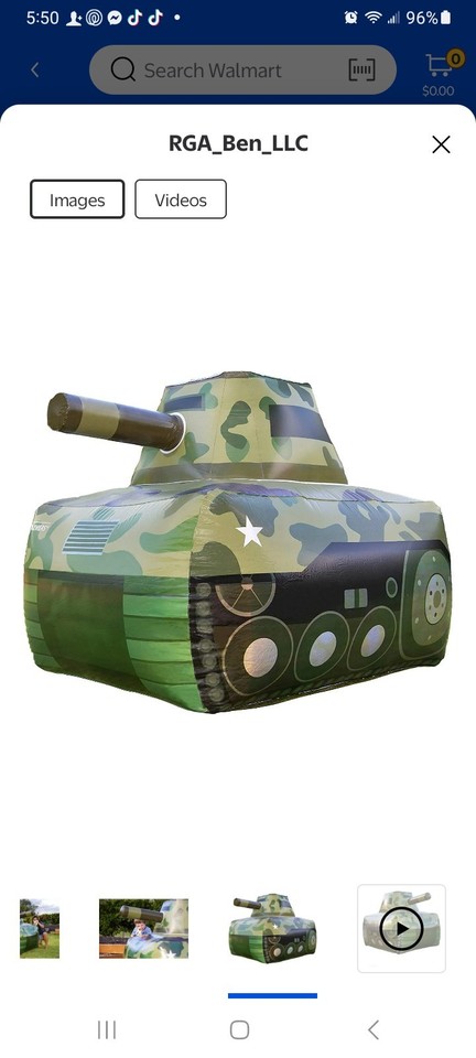 Dazmers Inflatable Army Tank - Inflatable Military Battle Tank for Nerf ...