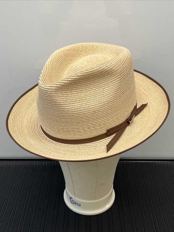 STETSON STRATOLINER SPECIAL EDITION HEMP BRAID FEDORA HAT 50th Ann ...