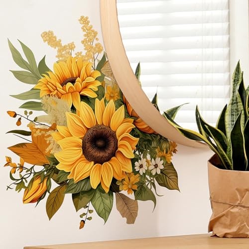 Sunflower Wall Decor Pack of 3 - 11.4x11.4 Inch for Living Room ...