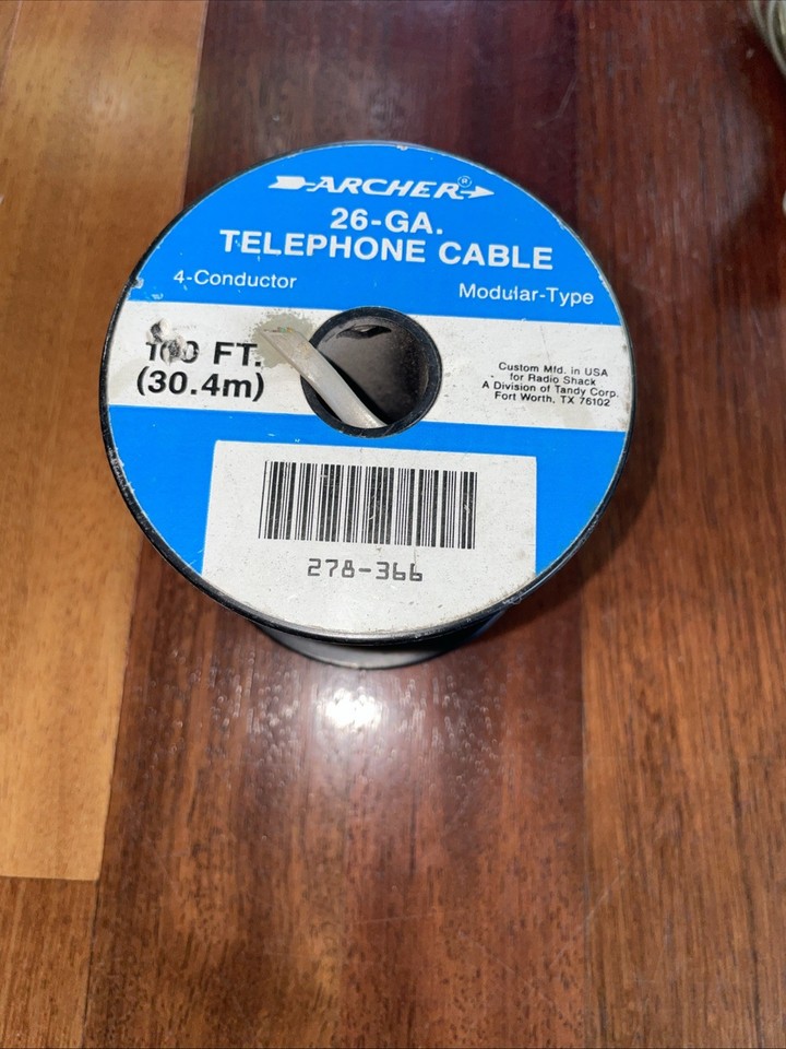 Lot Of Telephone Wire/Cable - Three With Connectors And A Partial Spool ...