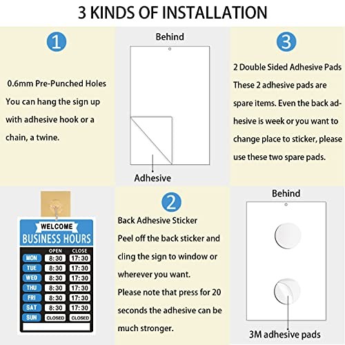 Business Hours Sign,Opening Hour Kit,Changeable Store Hours Plaque ...
