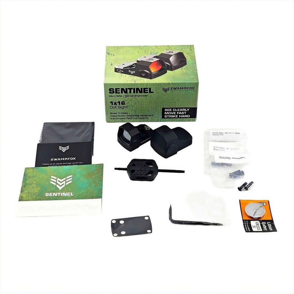 Swampfox Sentinel 1x16mm 3MOA Green DOT Sight RMSc Footprint Manual ...