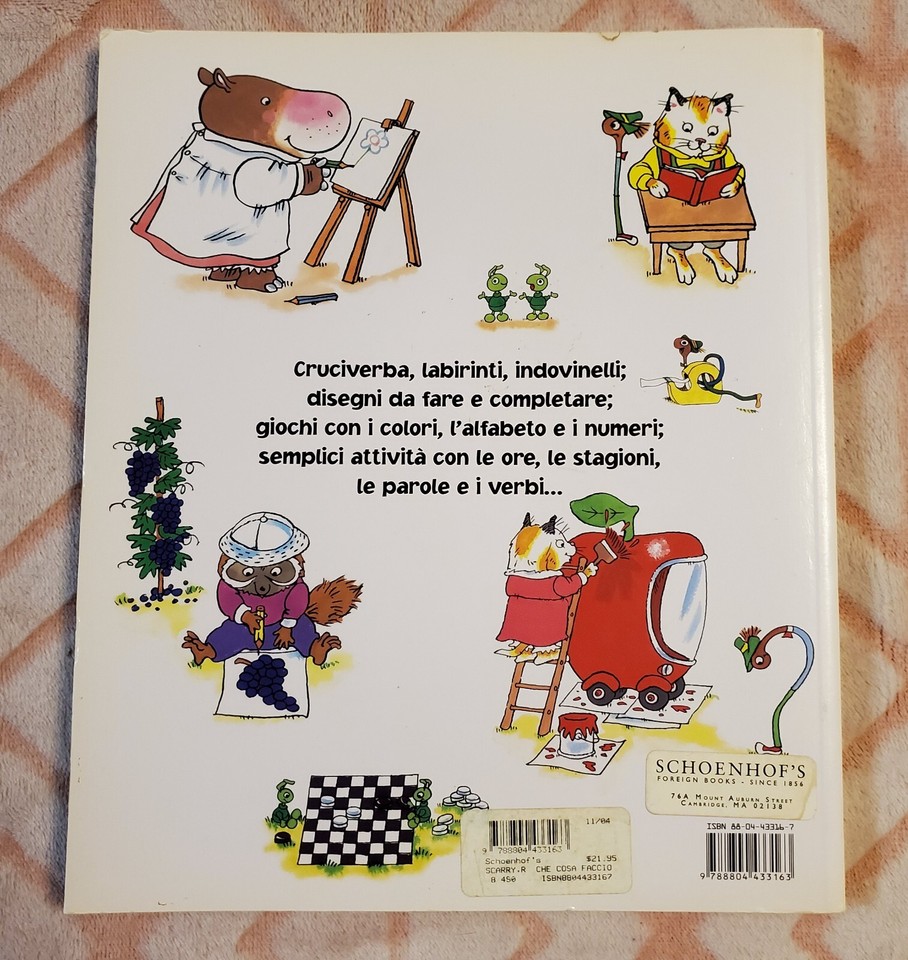 Richard Scarry Che Cosa Faccio Oggi ITALIAN UNMARKED SC book Mondadori ...