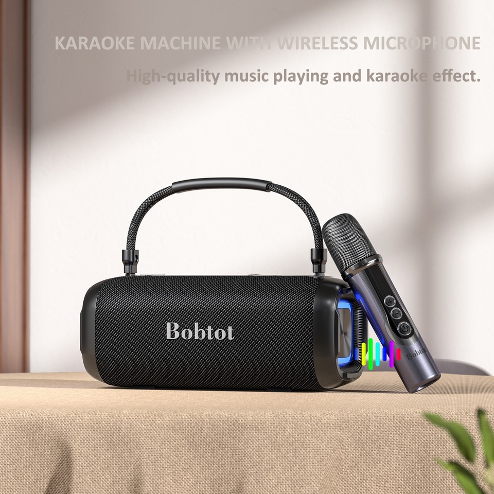 Karaoke Bluetooth Speaker Portable Waterproof Wireless Microphone for ...