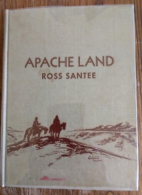 1947 1st ed Apache Land Ross Santee 100 drawings Native American ...
