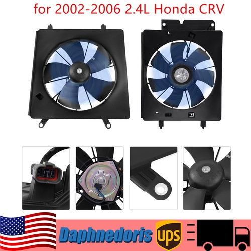 Radiator & AC Condenser Cooling Fan Assembly Pair for 2002-2006 Honda ...