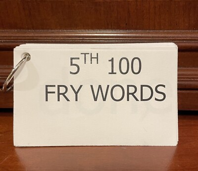Fry's Fifth Hundred Words Reading - Fry Sight Word Flash Cards 5th 100 ...