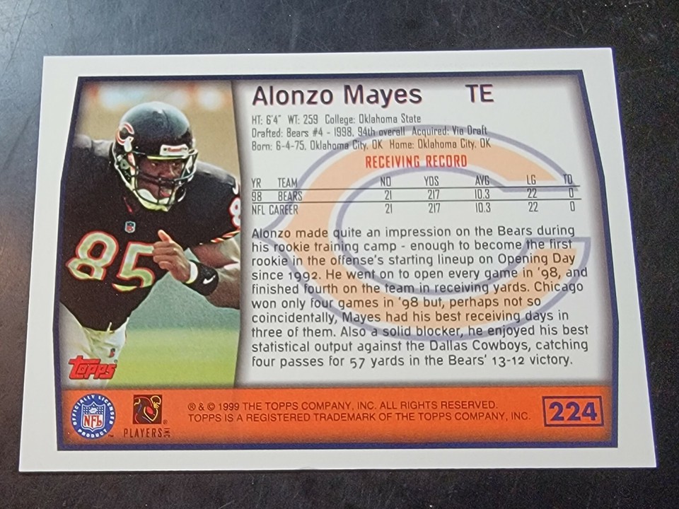 1999 Topps Football #224 Alonzo Mayes | eBay