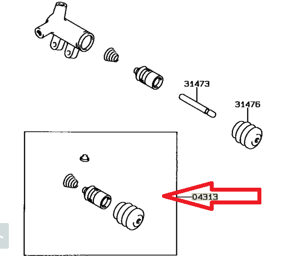 Toyota Genuine 04313-22030 Cylinder Kit Clutch Master Trh223 OEM for ...