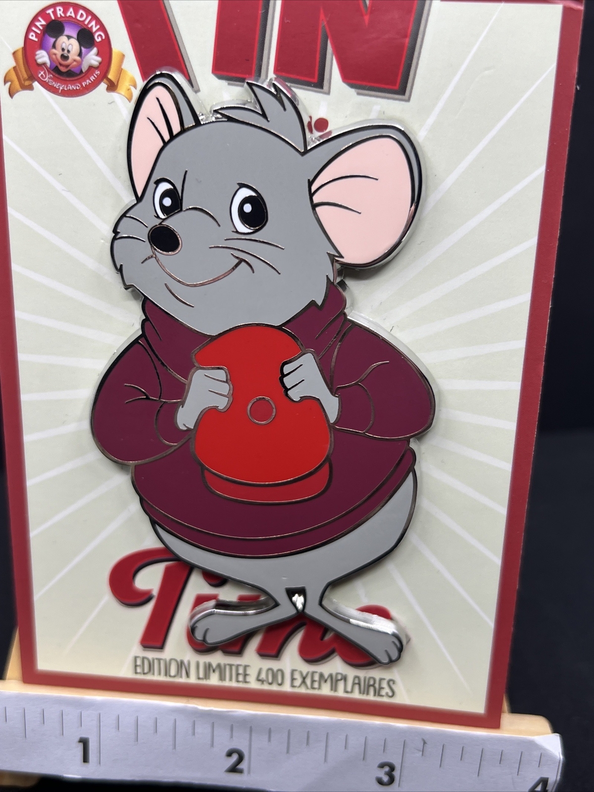 Disney Paris DLP Bernard Pin Trading Time LE 400 Pin Rescuers Jumbo Pin ...