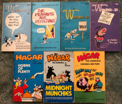 Wizard of Id & Hagar the Horrible books, lot of 7, The Peasants are ...