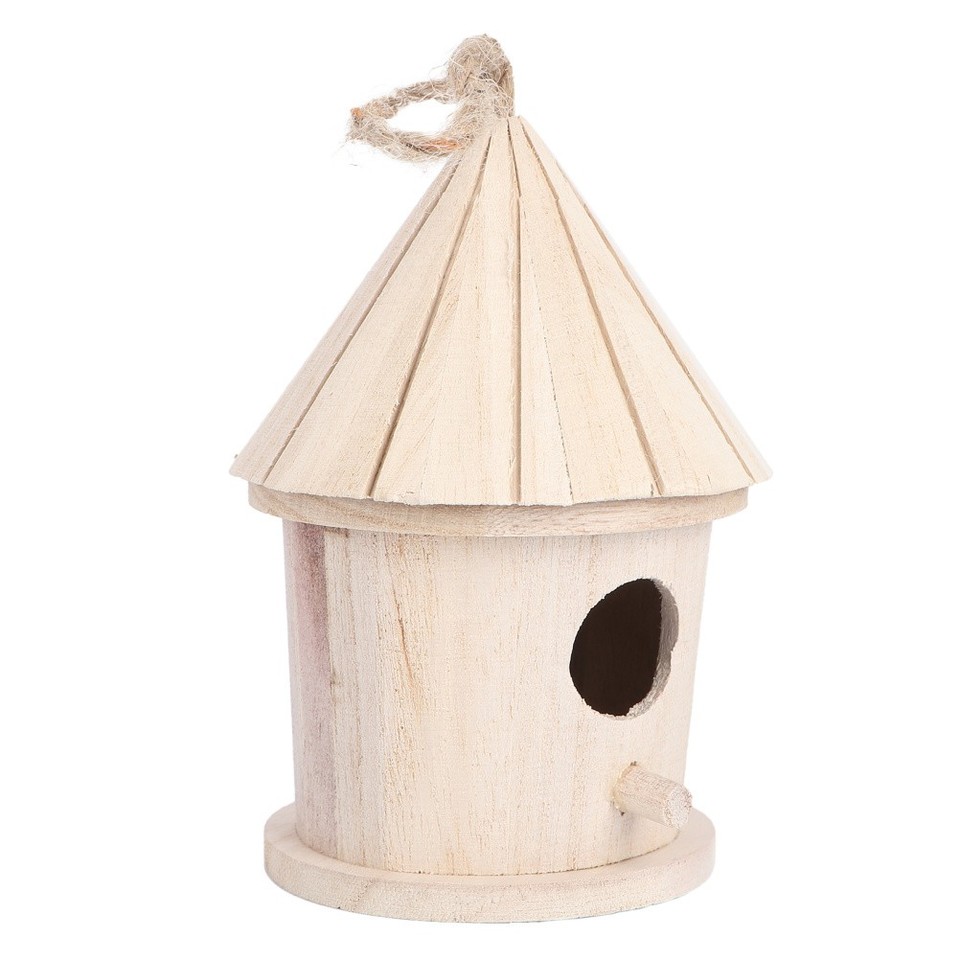 Hanging Wooden Bird Nest Tower Shape Bed for Small Birds Outdoor Garden ...
