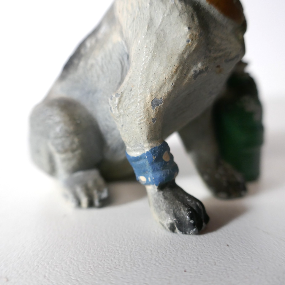 Antique Austrian Cold painted metal spelter nodding dog with hangover ...