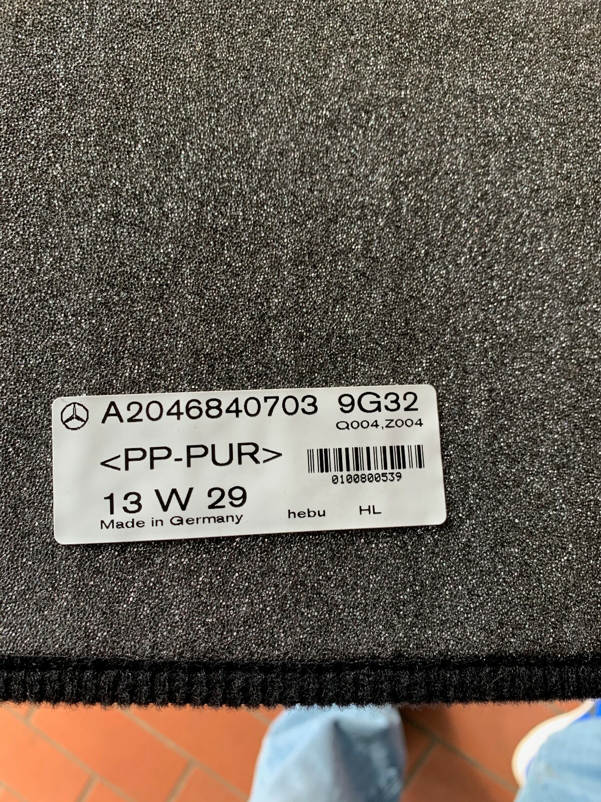 Mercedes Benz C Klasse W207 W204 Fußmatte Teppich hinten links ...