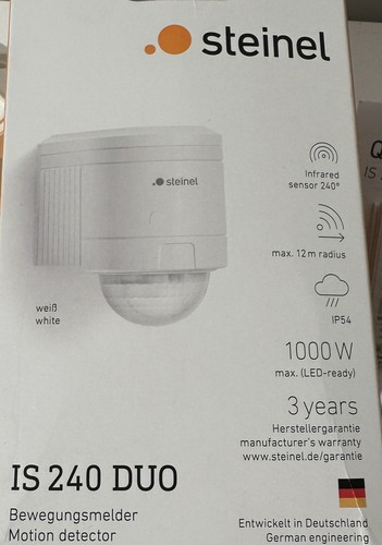 Steinel Bewegungsmelder IS 240 DUO weiß Bewegungs Melder Sensor Außen ...