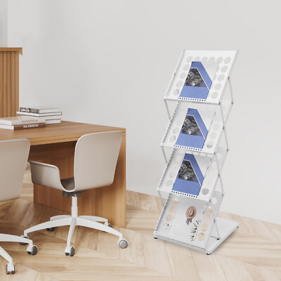 4 Tiers A3 Brochure Holder Literature Display Rack Portable Iron ...