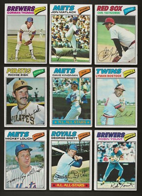 1977 Topps Baseball Partial Set Stars RCs Team Cards Checklists Lot 303 ...