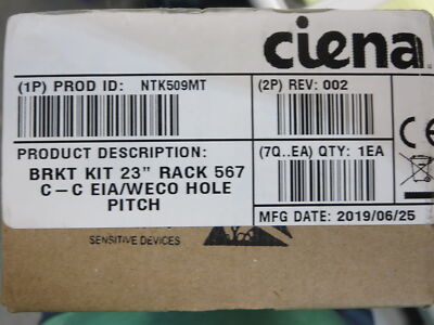 CIENA NTK509MT SHELF BRKT KIT, 23INCH RACK, 567 C-C, EIA/WECO HOLE ...