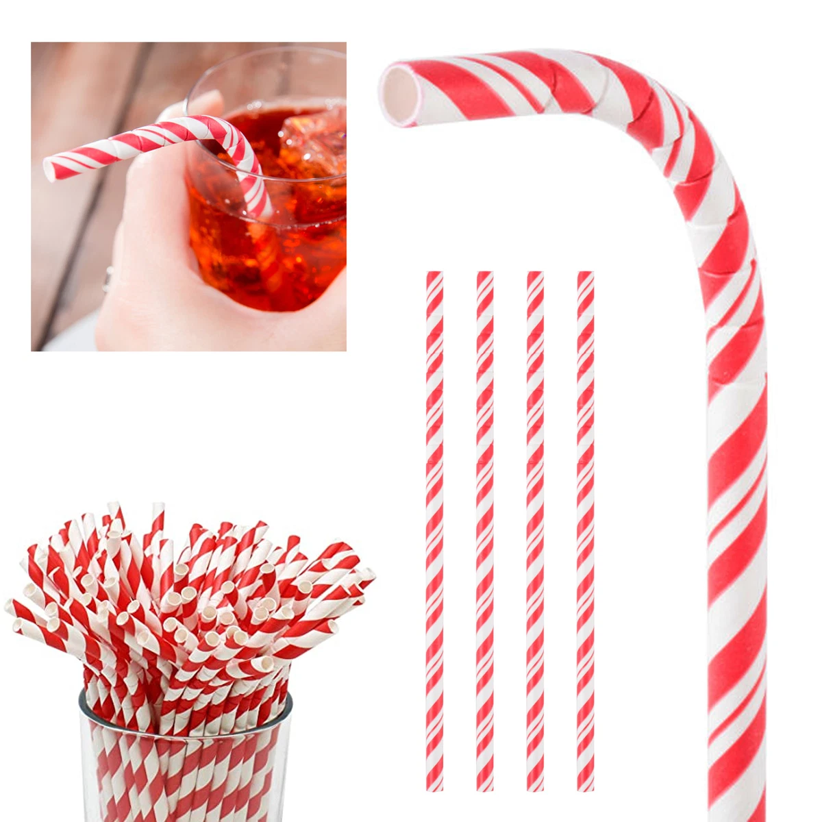 Striped Bendy Straw