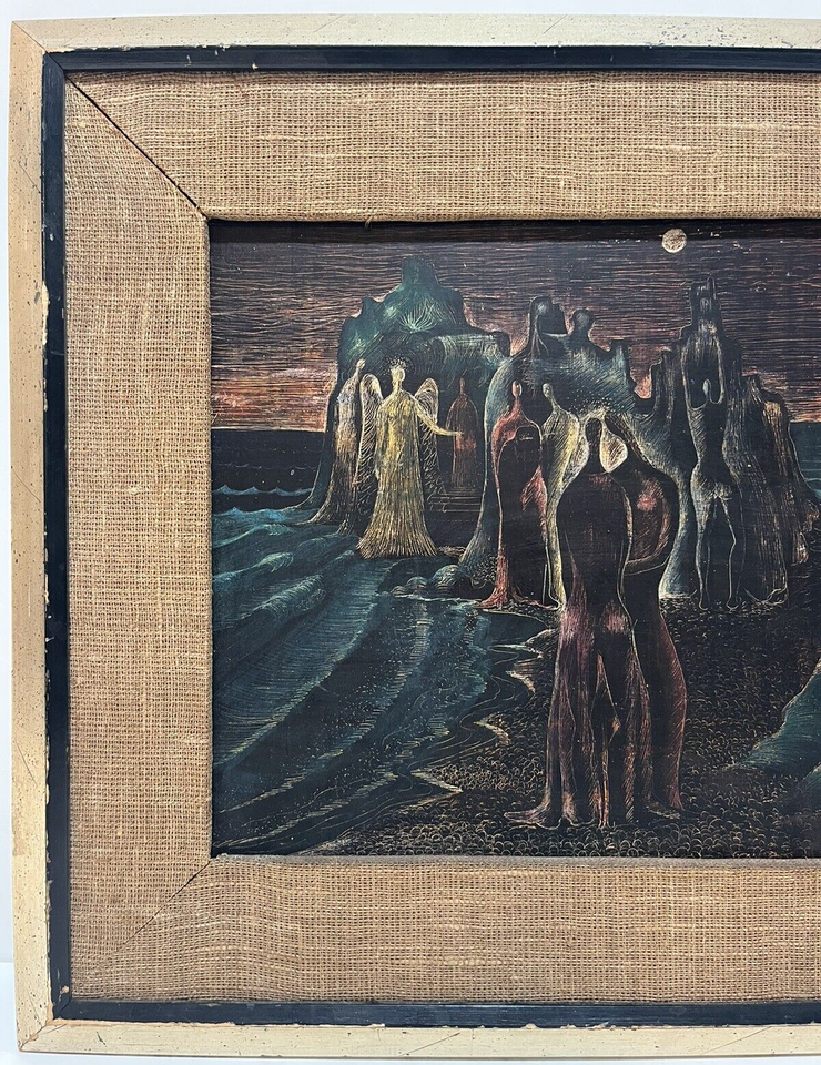 RAYMOND BROSSARD US ARMY MURALIST NEW YORK WPA ARTIST VINTAGE SCI FI ...