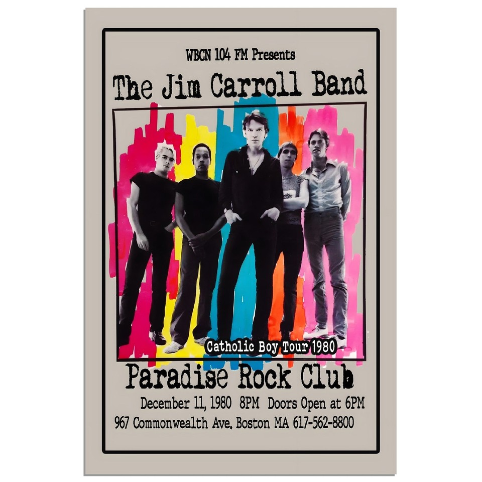 Jim Carroll Band Paradise Rock Club, Boston MA Catholic Boy 1980 Tour Poster Art | eBay