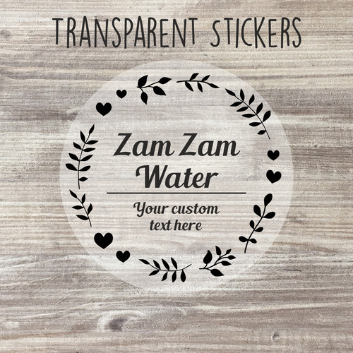 Personalised Clear Zam Zam Stickers, Gift Labels, Water Bottles ...