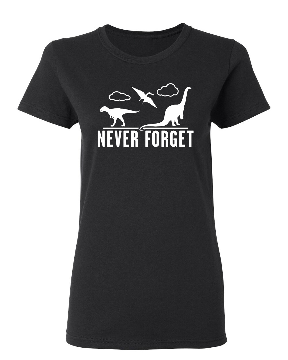 Never Forget Dinosaurs Sarcastic Novelty Graphics Funny Womens T-Shirt ...
