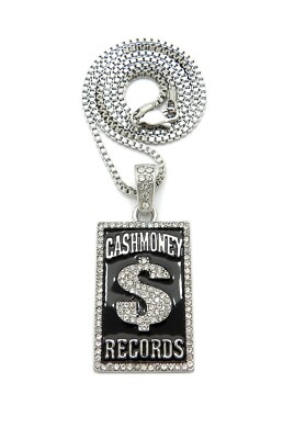 New Cash Money Records Pendant With 18" 20" or 24" Chain Rhodium Plated ...