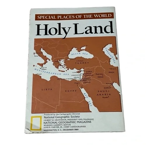 National Geographic Holy Lands Vintage Map 1989 Israel Lebanon Syria ...