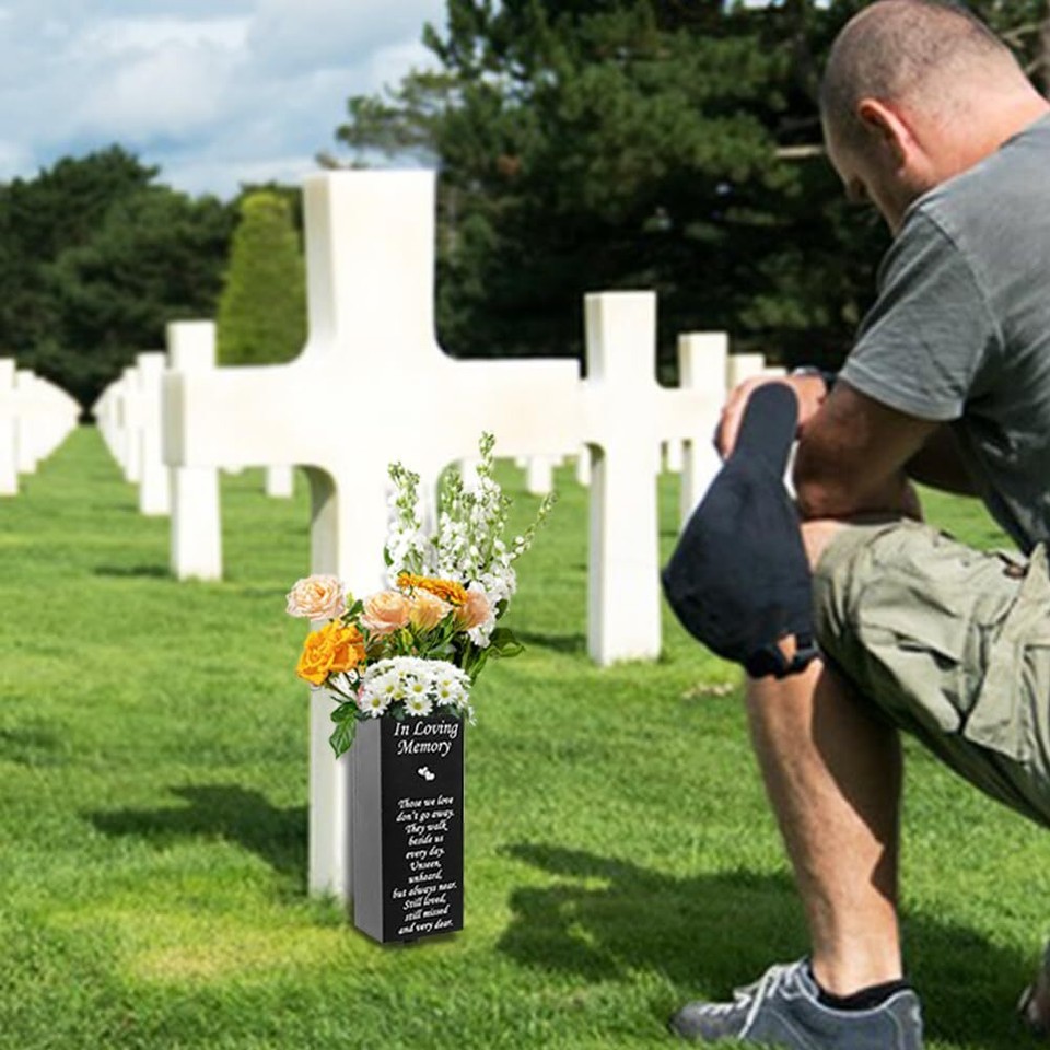 Metal Cemetery Vases Elegant Lawn Grave Memorial Vase with Spikes Metal ...