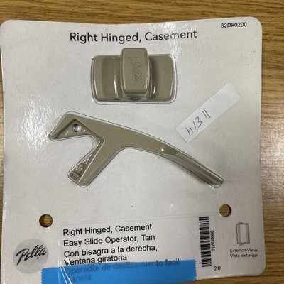 Pella Casement Easy Slide Window Operator Tan RIGHT Exterior Swing ...