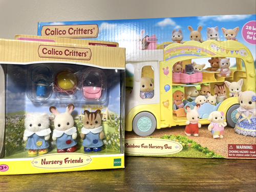 Calico Critters Bundle : Rare Nursery Friends 3pck & Rainbow Fun ...