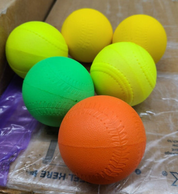 SIX MULTI-COLORED FOAM SAFETY BASEBALLS for INDOOR-OUTDOOR PRACTICE | eBay