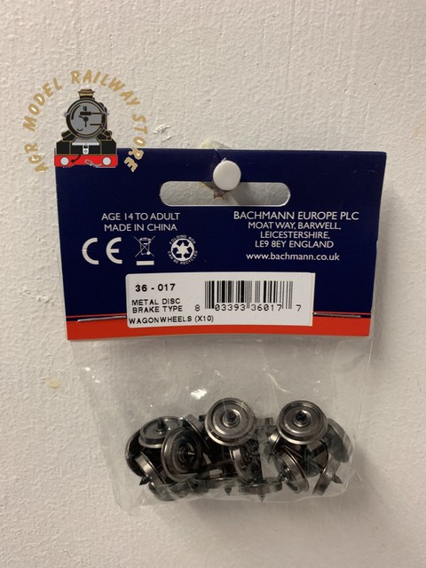 Bachmann 36-017 Metal Disc Brake Type Wagon Wheels X10 OO Gauge for ...
